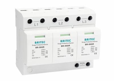 China 3 Pole Industrial Surge Protection Device Type 1 Class I 50kA 275V for Three-Phase TN-C Systems for sale