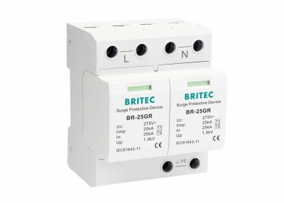 China 25kA single Phase IP20 Type 1 Surge Protection Device Surge Protector for sale