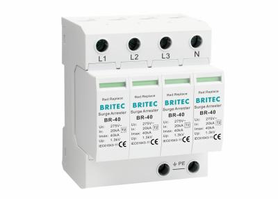 China 40ka 4P SPD Type 2 MOV AC Power Surge Protector for sale
