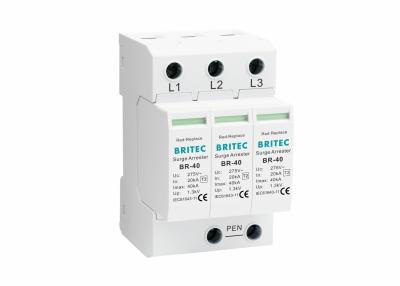 China 3phase Type 2 Lightning Protector 40kA SPD Surge Protective Devices Pluggable Surge Protection for sale
