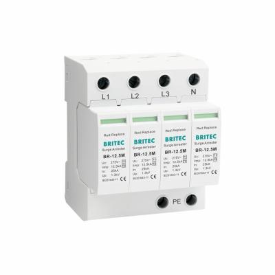 China BRITEC BR-12.5M 4P Type 1 Surge Protection Device 12.5kA Iimp SPD for Low Voltage Systems for sale