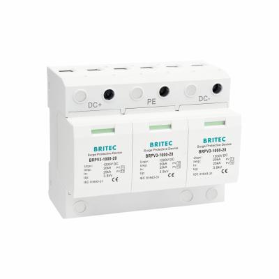 China BRITEC BRPV3-1000-20 DC Surge Protection Device 1000V 80kA for Solar PV Systems T1 T2 for sale