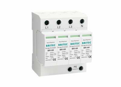 China BRITEC BR-60 4P 60kA Type 2 DIN Rail Surge Protector IP20 230V/400V for sale
