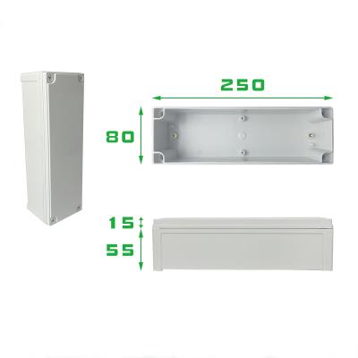 China ABS Plastic IP67 Waterproof Electrical Junction Box 80x250x70mm with Fire and UV Protection for sale