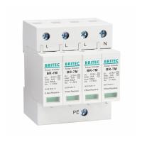 China AC Power Surge Protector Iimp 7kA 4P T1+T2 Class B+C 275V 3 Phase Din Rail Mount for sale