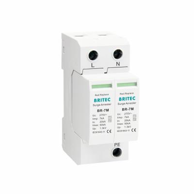 China 7KA Lightning Impulse Current Type 1+2 Surge Protection Device with DIN-rail Mounting for sale