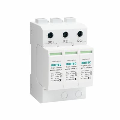 China Type 1+2 PV Surge Arrester 1500V DC 6.25kA 3 Module Solar SPD for Din Rail Mount for sale