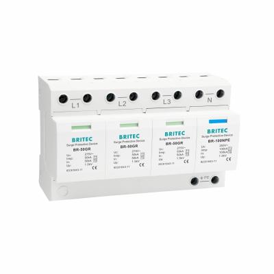 China BR-50GR 3+1 Type 1+2 Surge Protective Device 50kA 10/350μs Low Voltage SPD for TT TN-S Systems for sale