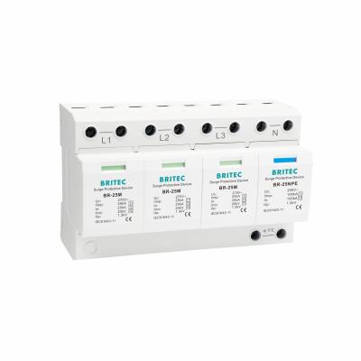 China BR-25M 3+1 Type 1+2+3 Surge Protective Device 25kA 150V-440V Three Phase SPD for sale