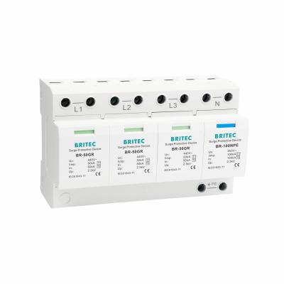 China BRITEC BR-50GR 440 3+1 Type 1 Surge Protective Device 50kA Iimp 440V SPD for Low Voltage Systems for sale