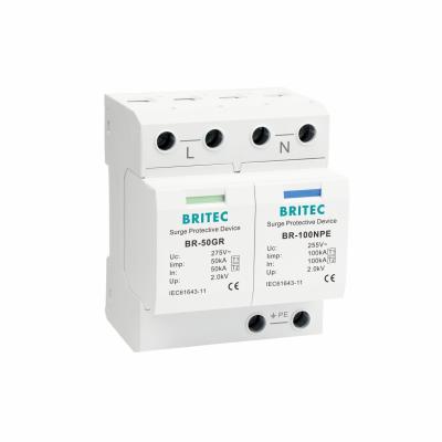 China SPD Power Surge Protection Device Class I+II 50kA 275V for TT TN-S Systems for sale