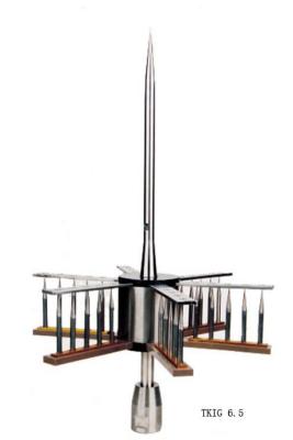 China TKIG6.5 Lightning Rod with 38mm Diameter and 102M Protection Radius for High Corrosion Resistance for sale
