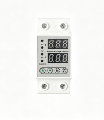China BROU03-63 63A Rated Working Current Over Voltage Protective Device AC 220V40A 63A 230V Digital Current Voltage Protector Din Rail Adjustable Over and Under Voltage Protector for sale