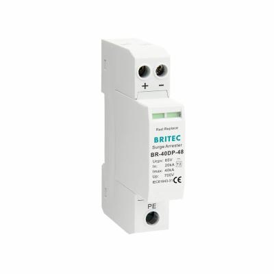 China BR-40DP 48 Type 2 DC 48V SPD 40kA Surge Protective Device with Thermoplastic UL94-V0 Enclosure for sale