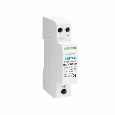 China BR-40DP 24 DC Surge Protection Device with 40KA Surge Handling IP20 Protection and 600V Voltage Rating for sale
