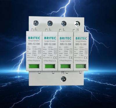China 25kA T1+T2 Surge Protective Device with DIN Rail Mount for Industrial Electrical Protection for sale