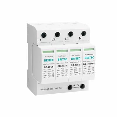 China TUV BR-25GS 25kA 3P+N Type 1+2 Surge Protective Device for TT and TNS Systems for sale