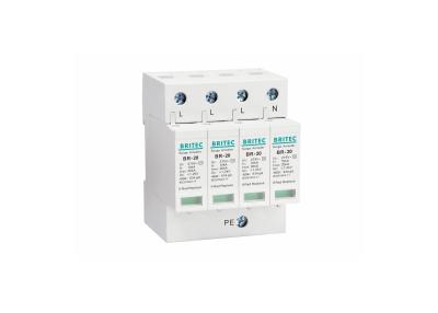 China AC Type 2 Three Phase Surge Protector 20kA 4P Lightning Proof Power Supply SPD for sale