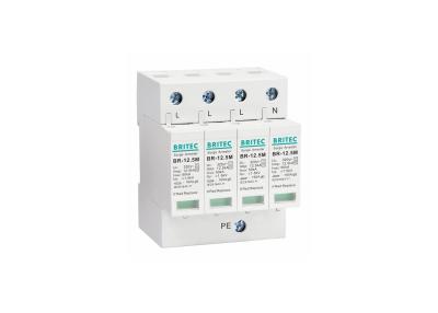 China 12.5kA Type 1+2 320V 4P Household Surge Protector with 50kA Max Discharge Current and IP20 Rating for sale