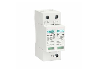 China BR-12.5M 320V Single Phase Type 1+2 Surge Protection Device 2P 12.5kA 18mm Width for sale