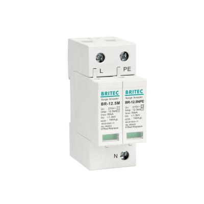 China BR-12.5M 1P+1 Surge Protection Device 50kA 275V Class I+II Lightning Arrester with 25ns Response Time for sale