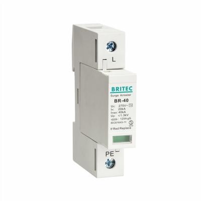 China BR-40 1P 40kA 275V Type 2 Surge Protection Device SPD TVSS Surge Arrester for sale