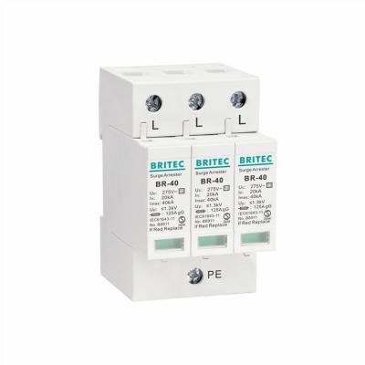 China BR-40 3P Type 2 Surge Protection Device SPD 275V 40kA Lightning Arrester for sale