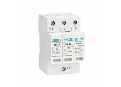 China AC 275V Three Phase Surge Protection Device Class II 20kA Max Discharge 35mm DIN Rail Mount for sale