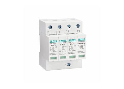 China 385V Type 2 Surge Protection Device Pluggable Lightning Arrester 70kA 3+NPE AC SPD for sale