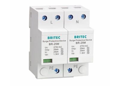 China Type 1+2+3 25kA 275V SPD 2 Poles Type 1 Surge Protector Lightning Protection for sale