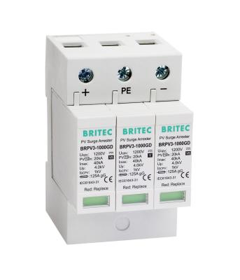 China BRPV3-1000GD GDT 1000V Solar DC SPD Type 2 Surge Protection Device 40kA for sale