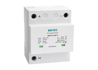 China BRPV3-600T1 Type 1+2 PV Surge Protector 12.5kA 600V DC Lightning Protection Device for sale