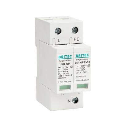 China BR275-60 1P+1 60kA Type 2 SPD Lightning Surge Protectors for sale