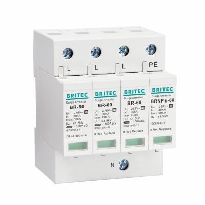 China BRITEC BR275-60 3P+1 60kA Type 2 Surge Protection Device SPD for AC Power Systems for sale