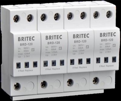 China BRD-120 120kA Type 2 Surge Protection Device 4 Pole 3 Phase Surge Arrester for sale