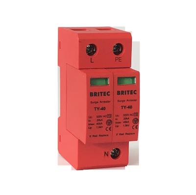 China BRITEC 40kA Single Phase Type 2 Surge Protection Device AC SPD Lightning Arrester for sale