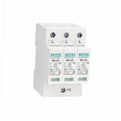 China BR-40 3P Type 2 Surge Protection Device 275V 40kA DIN Rail Three Phase SPD for sale