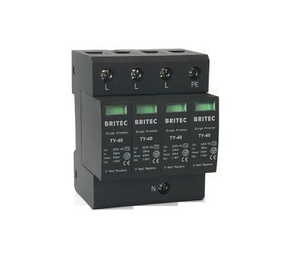 China BR-40 Type 2 Surge Arrester 3P+1 40kA 320V AC SPD Lightning Protector for sale