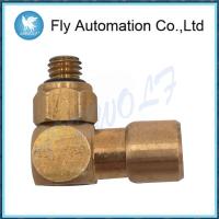 China Brass M5 Pneumatic Tube Fittings EISELE GERMANY  Yellow Angled threaded connectors for sale
