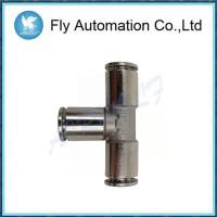 China Nickel Plated Brass Pneumatic Tube Fittings Nbr O Ring Silvery Tee Connectors for sale