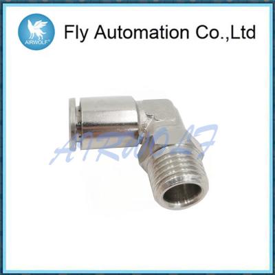 China X6522 Pneumatic Tube Fittings Bsp Swivel Elbow Connector Right Angle Pose for sale