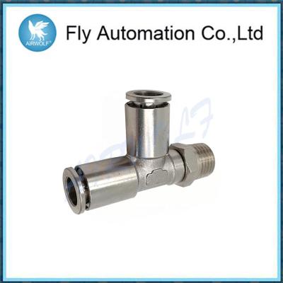 China Lateral Swivel Pneumatic Tube Fittings S6440 Series Silvery Connector for sale