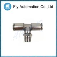 China S6430 Series Pneumatic Pipe Fittings Swivel Male Tee Sprint Nickel Plated Brass for sale