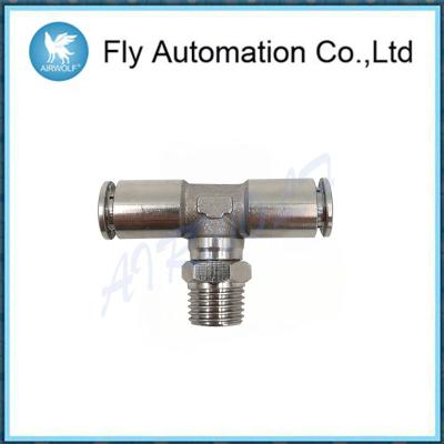 China S6430 Series Pneumatic Pipe Fittings Swivel Male Tee Sprint Nickel Plated Brass for sale