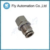 China M6 * 9 Silvery Brass Tube Fittings , Internal Thread Through Connector G1 / 8 for sale