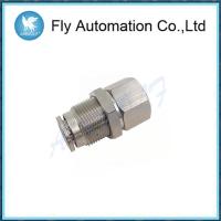 China M6 * 9 Silvery Brass Tube Fittings , Internal Thread Through Connector G1 / 8 for sale
