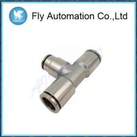 China Three Connection Joint Pneumatic Tube Fittings Silvery Brass Tee Connector for sale