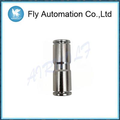 China Silvery Pneumatic Tube Fittings Nickel Plated Brass M6 Union Connector for sale