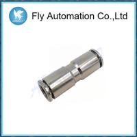 China Silvery Pneumatic Tube Fittings Nickel Plated Brass M6 Union Connector for sale