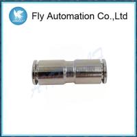 China Silvery Pneumatic Tube Fittings Nickel Plated Brass M6 Union Connector for sale
